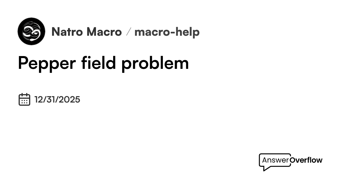 Pepper field problem - Natro Macro