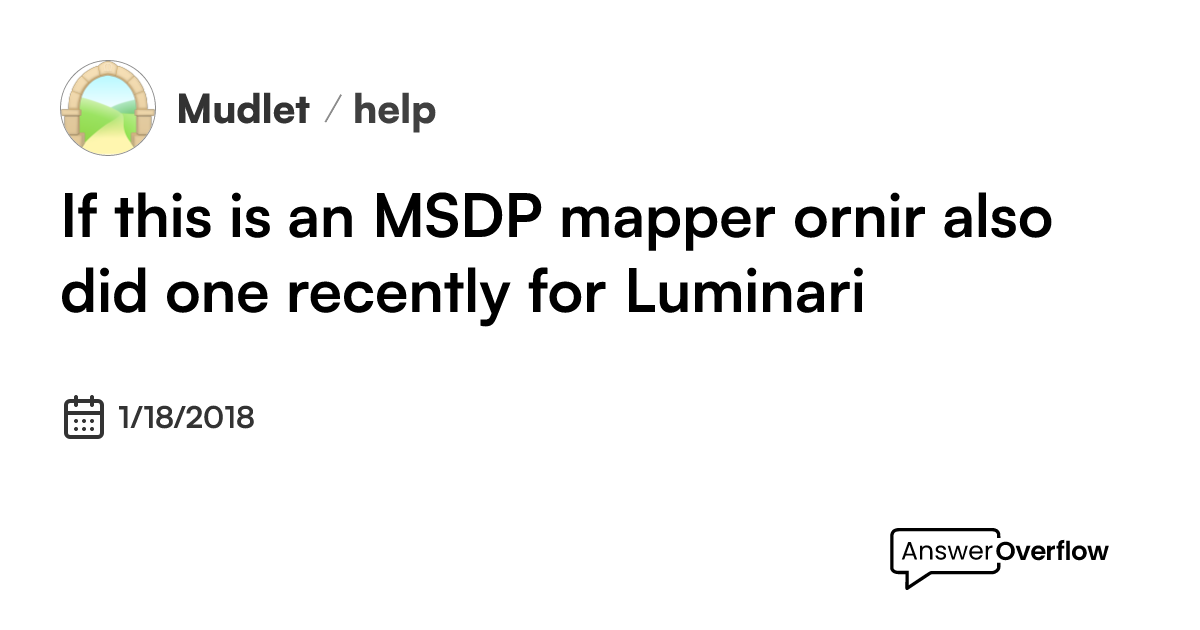 If this is an MSDP mapper, @.ornir also did one recently for Luminari - Mudlet