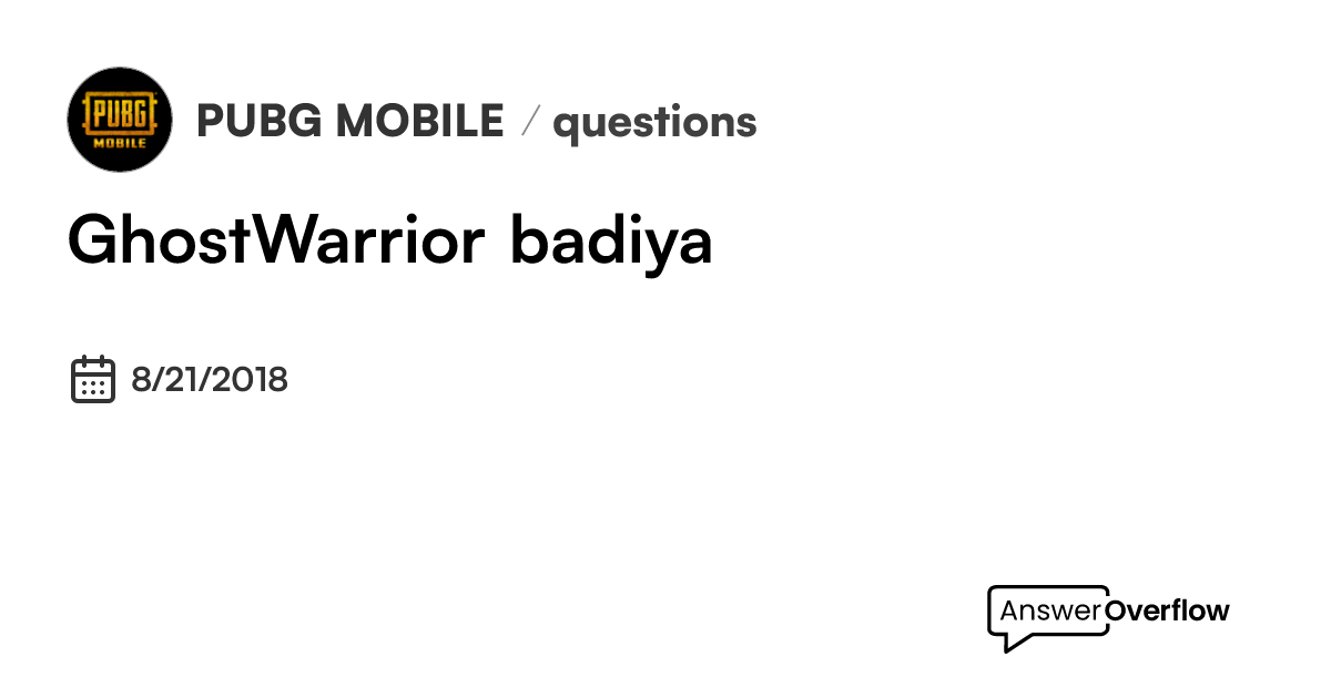 @GhostWarrior badiya - PUBG MOBILE