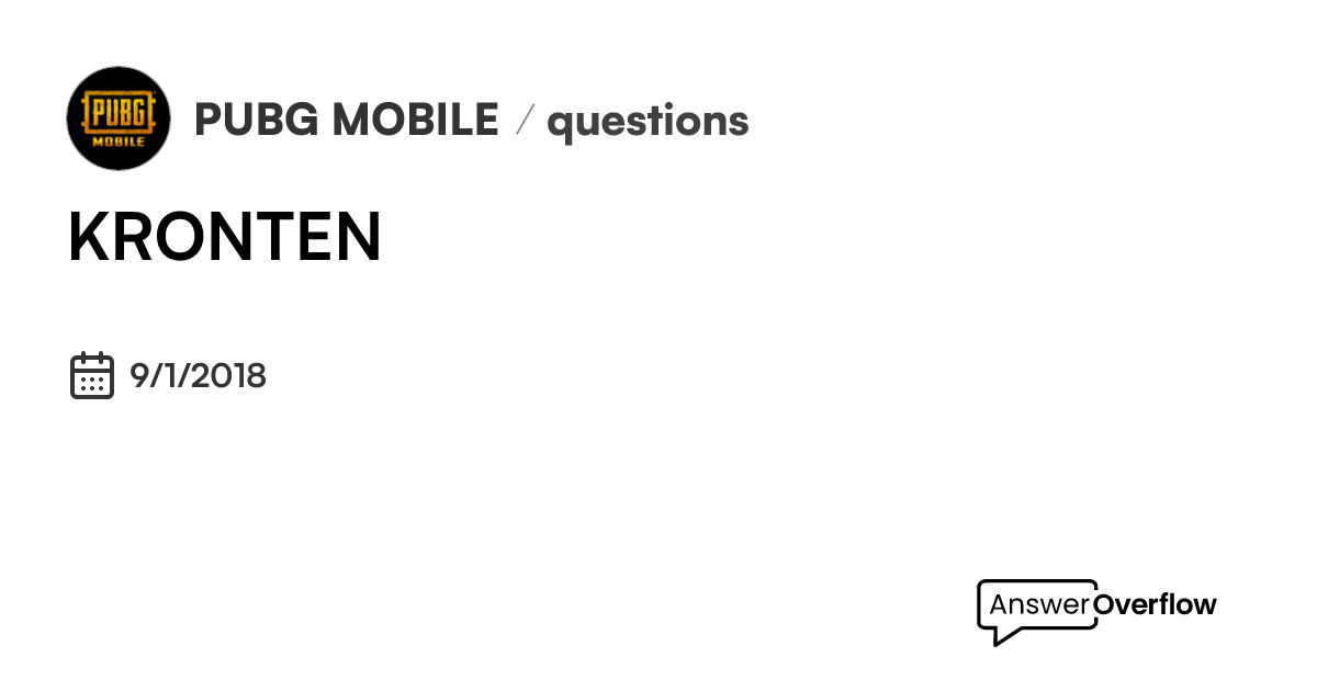 @KRONTEN - PUBG MOBILE