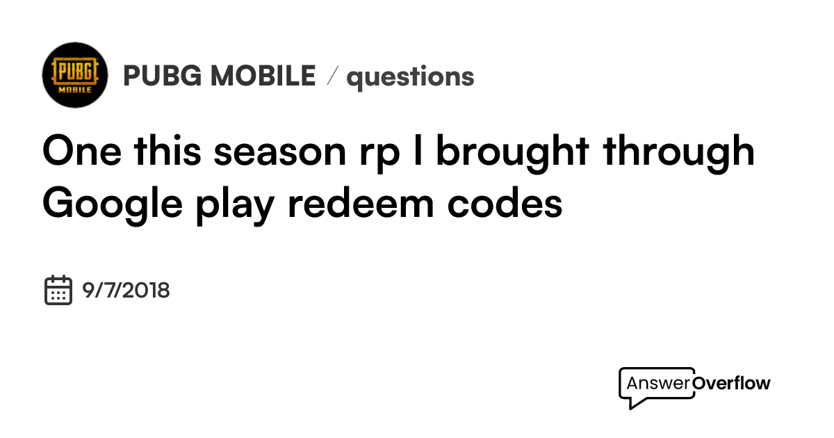One this season rp I brought through Google play redeem codes - PUBG MOBILE