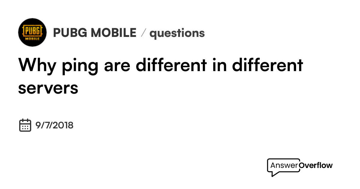 Why ping are different in different servers - PUBG MOBILE