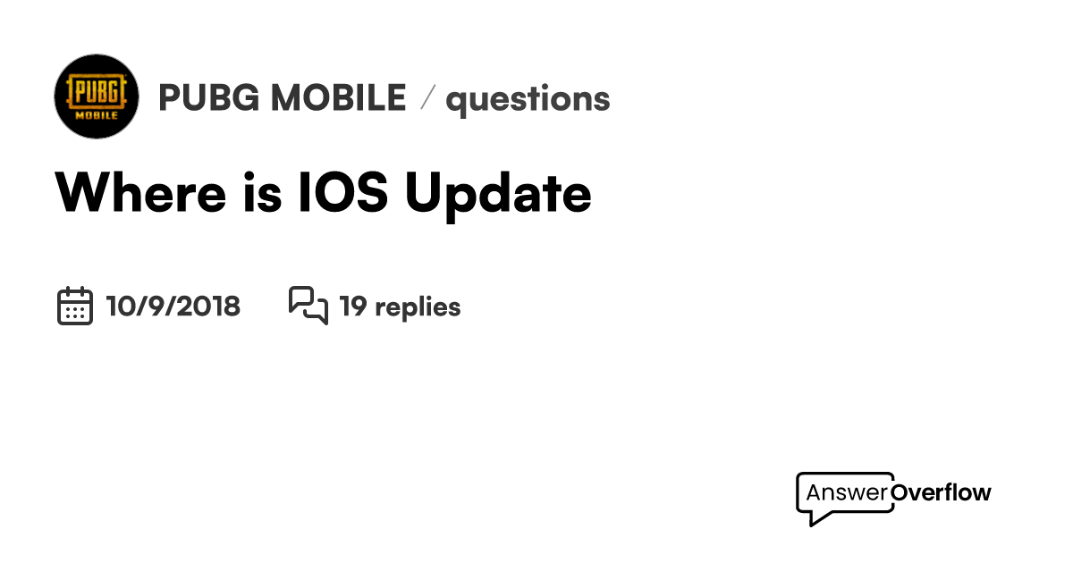 Where is IOS Update - PUBG MOBILE