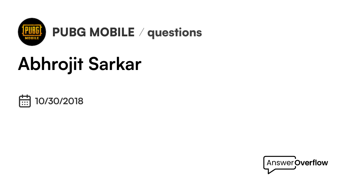 @Abhrojit Sarkar - PUBG MOBILE