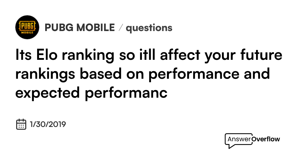 It's Elo ranking, so it'll affect your future rankings based on ...