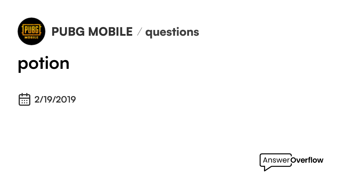 potion? - PUBG MOBILE