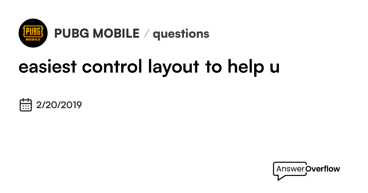 easiest control layout to help u - PUBG MOBILE