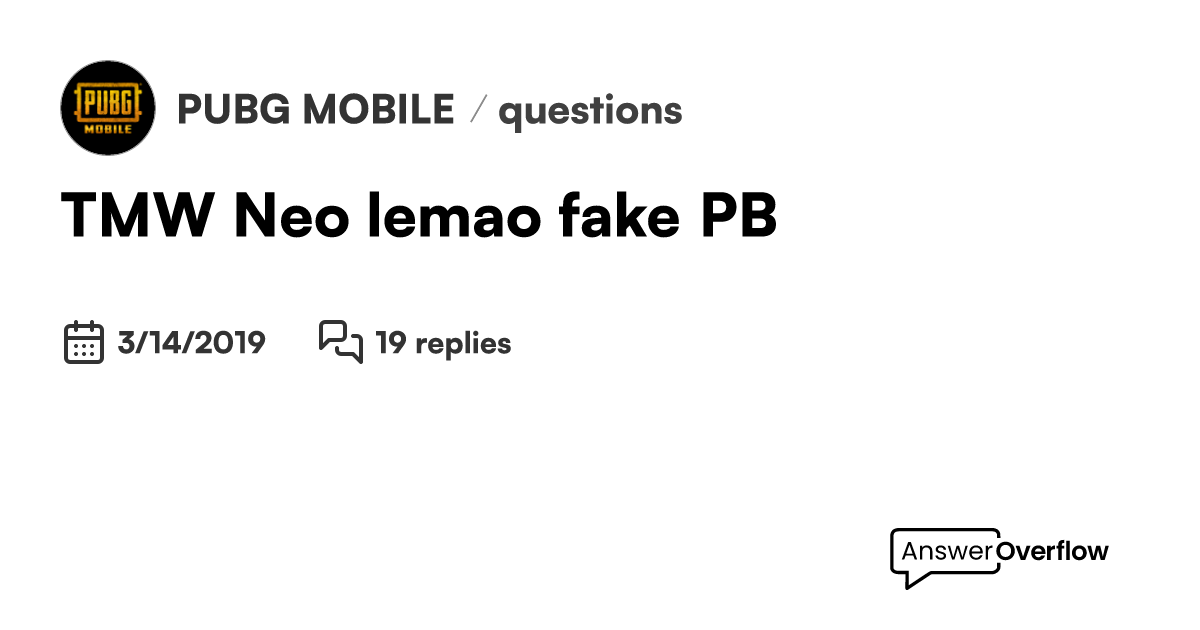@[TMW] Neo lemao fake PB - PUBG MOBILE