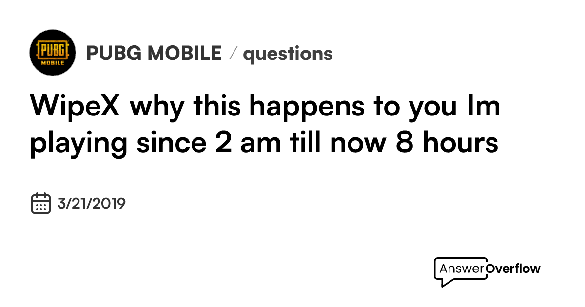 @WipeX why this happens to you? Im playing since 2 am till now. 8 hours - PUBG MOBILE