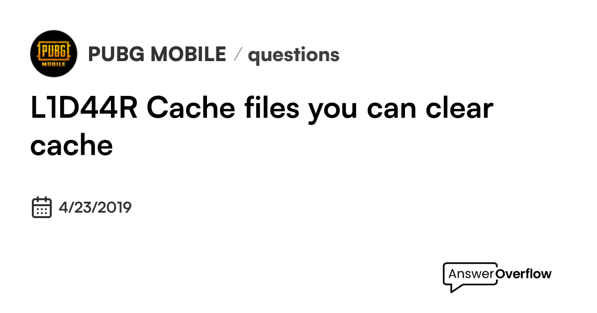 @L1D44R 🏁 Cache files, you can clear cache. - PUBG MOBILE