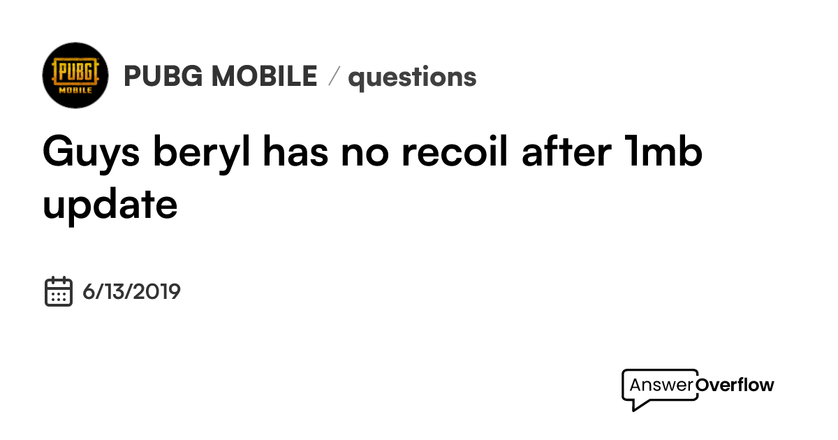 Guys beryl has no recoil after 1mb update ! - PUBG MOBILE