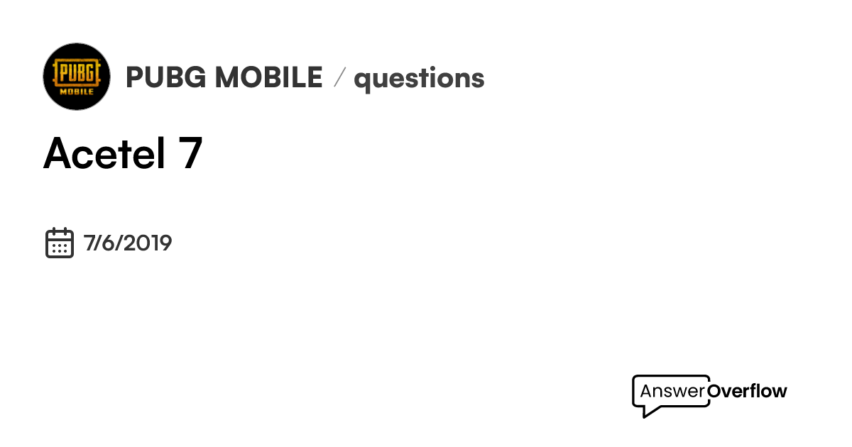 Acetel 7 - PUBG MOBILE