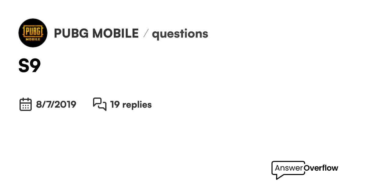 S9 - PUBG MOBILE