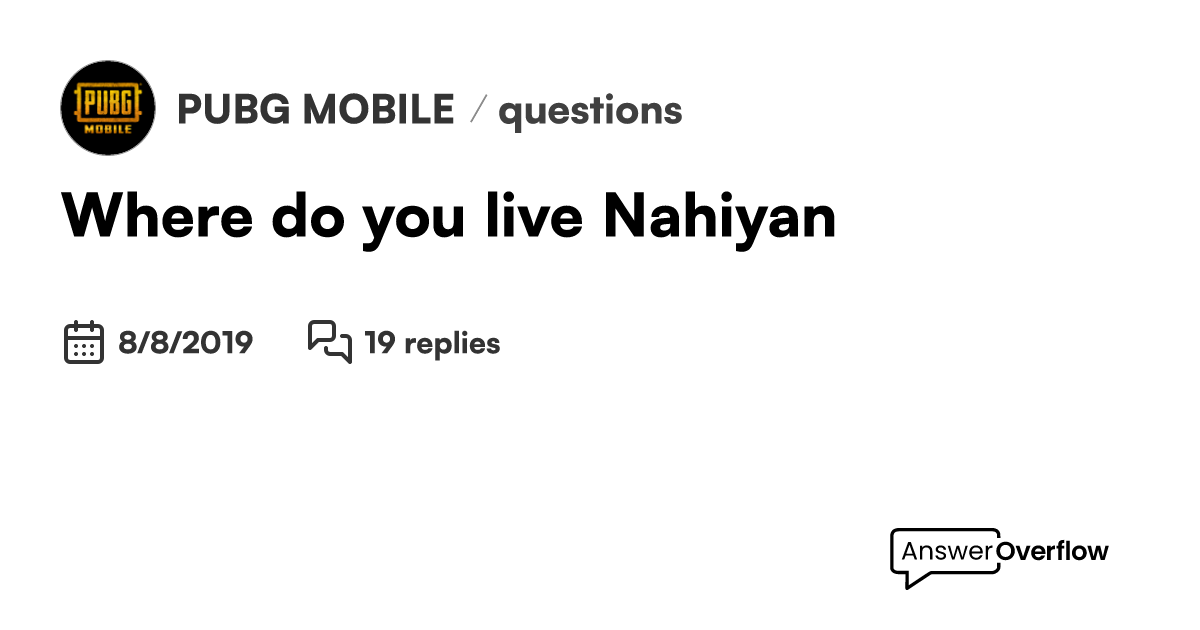Where do you live, @Nahiyan? - PUBG MOBILE