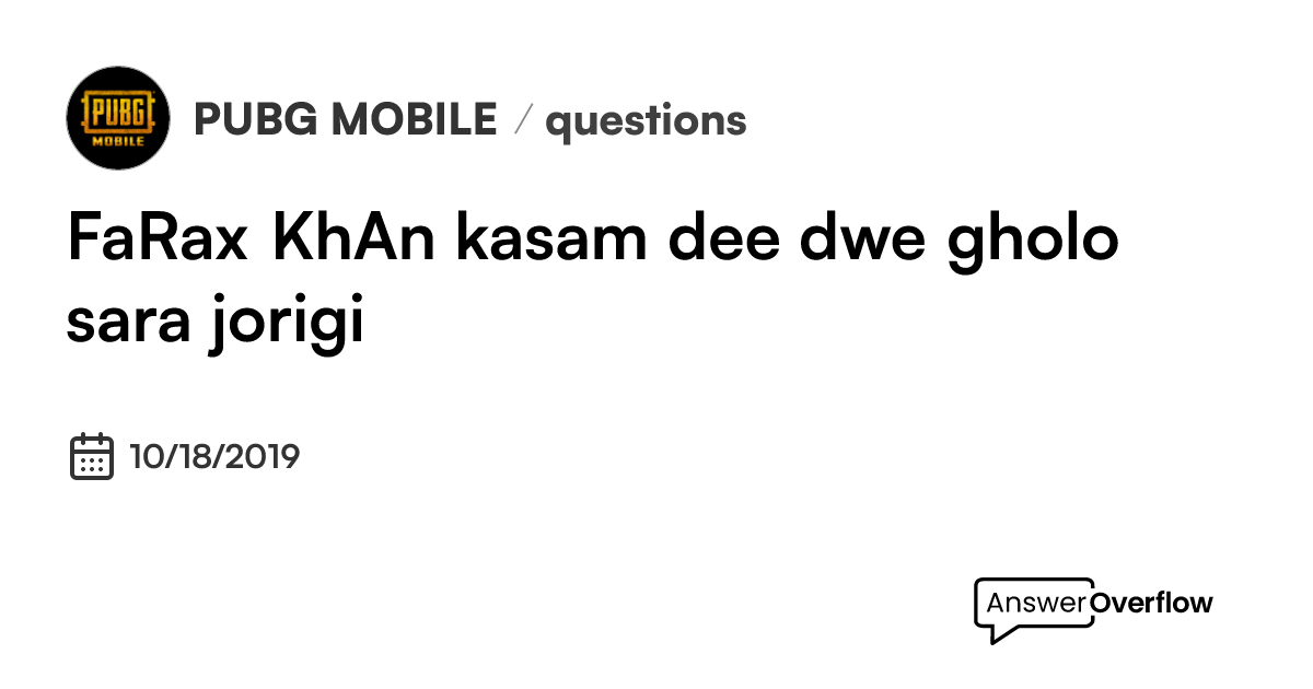 @FaRax KhAn kasam dee dwe gholo sara jorigi - PUBG MOBILE