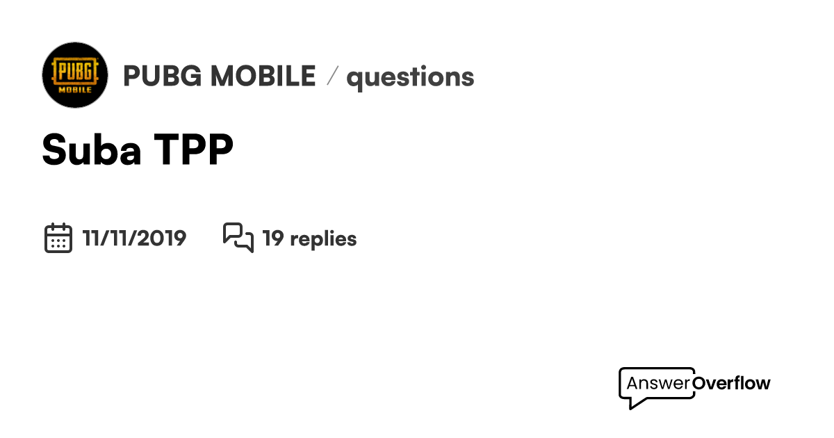 @Suba TPP - PUBG MOBILE