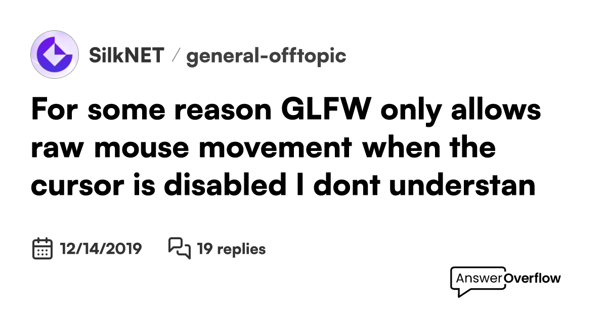 For some reason, GLFW only allows raw mouse movement when the cursor is disabled, I don't ...