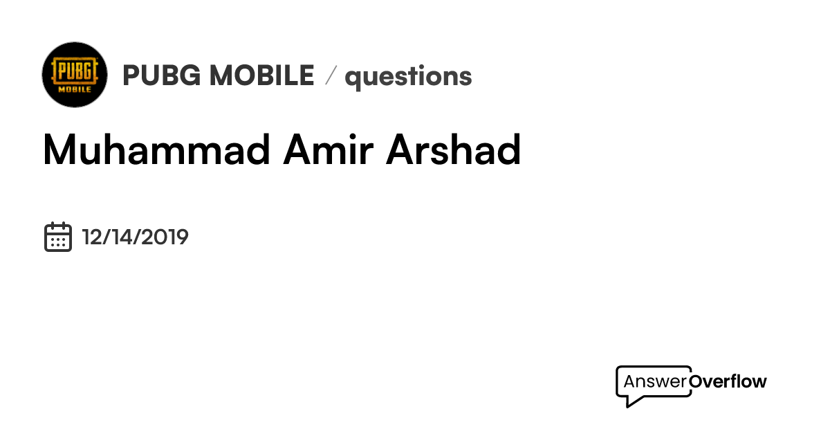 @Muhammad Amir Arshad: - PUBG MOBILE