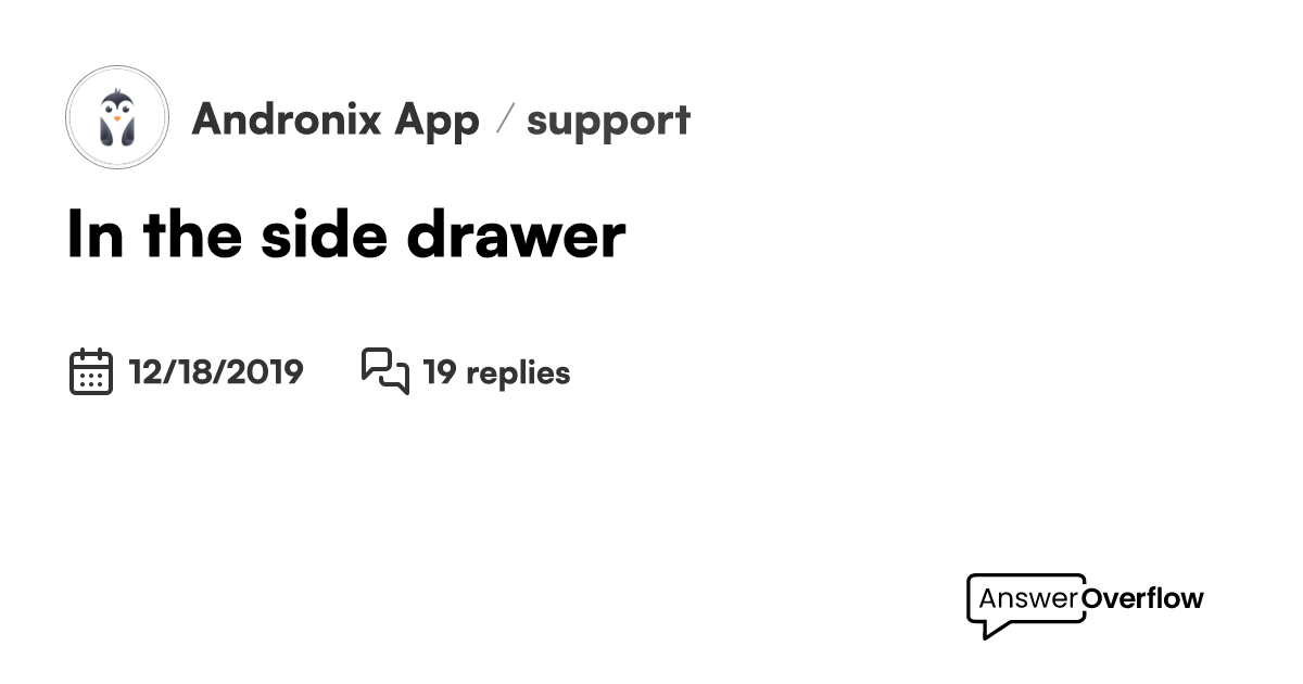 In the side drawer - Andronix App