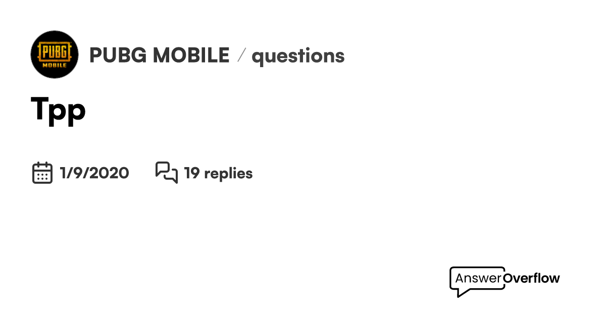 Tpp - PUBG MOBILE