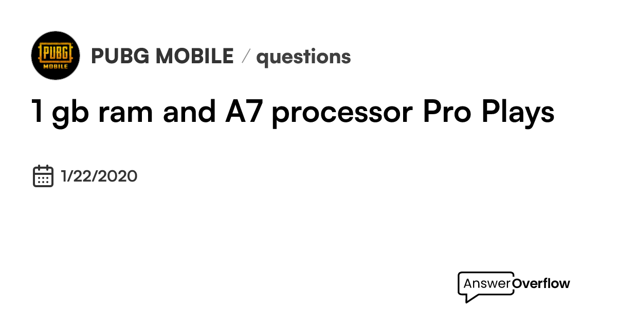 1 gb ram and A7 processor @Pro Plays - PUBG MOBILE
