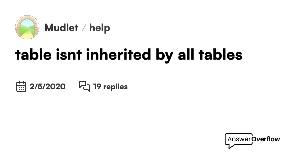table. isn't inherited by all tables - Mudlet