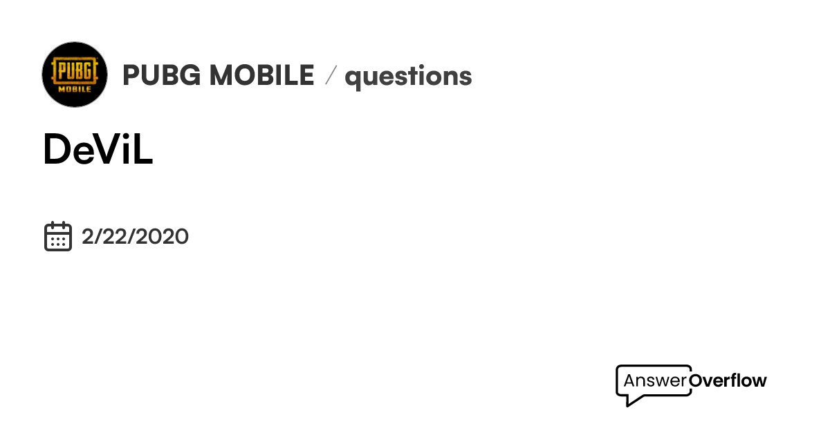 @DeViL: - PUBG MOBILE