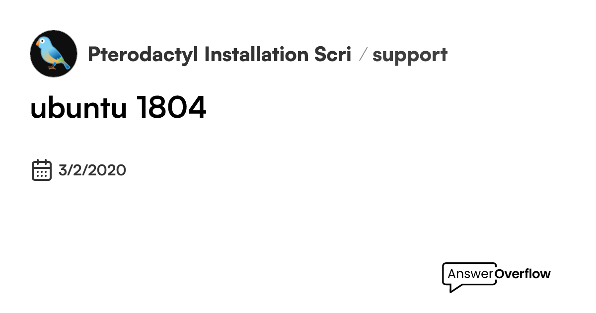 ubuntu 18.04 - Pterodactyl Installation Script