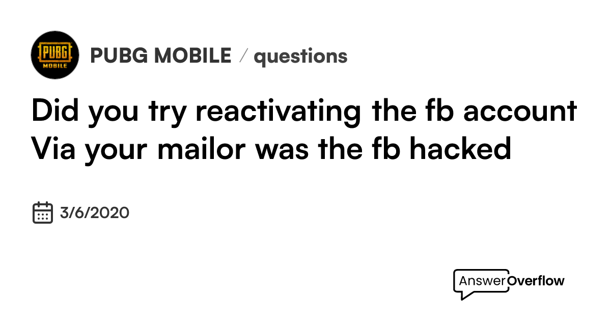 Did you try reactivating the fb account ?? Via your mail...or was the ...