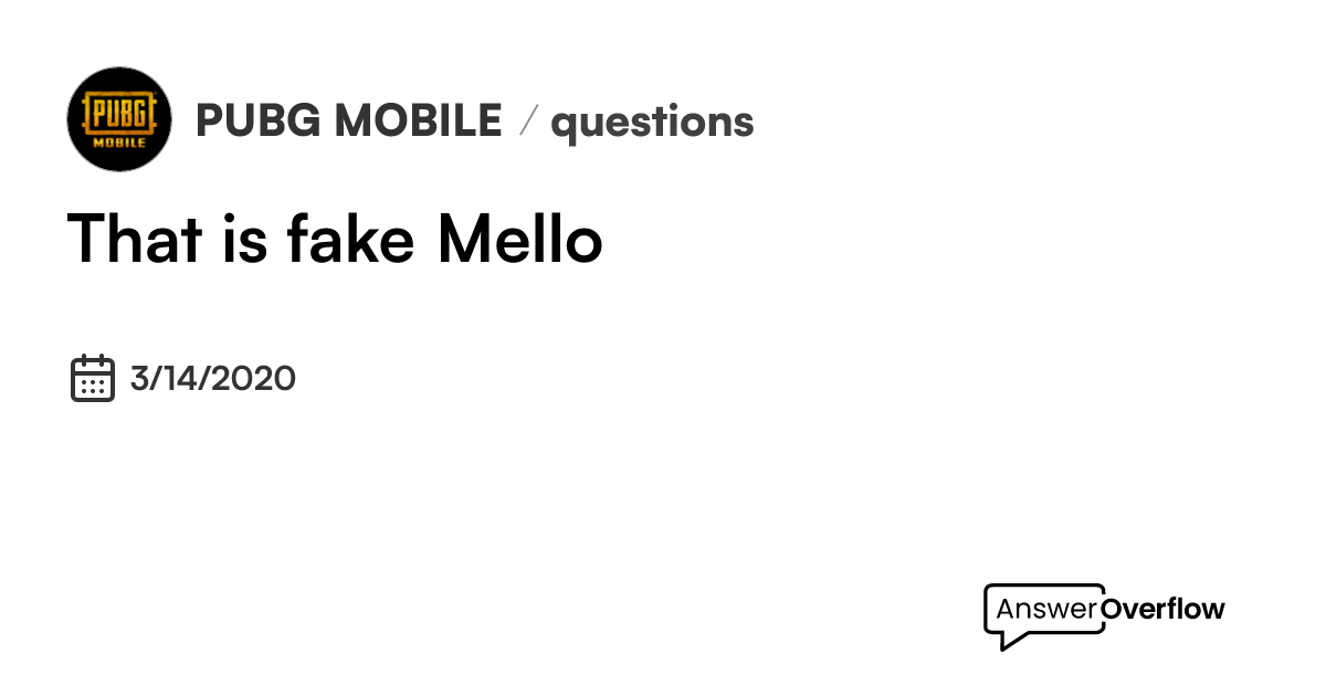 That is fake, @Mello [ ‿ ]. - PUBG MOBILE