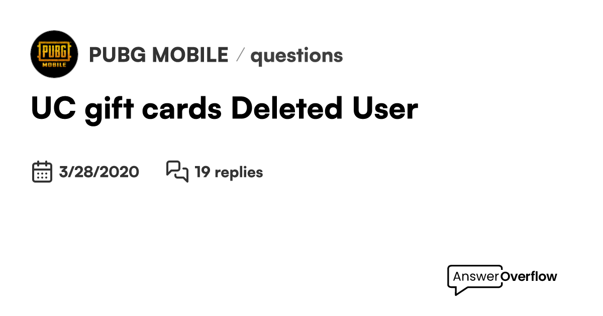 UC gift cards??? @Deleted User - PUBG MOBILE