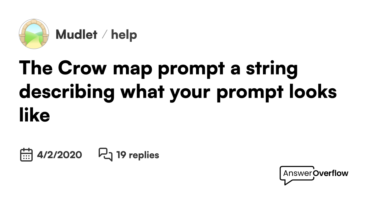 @The Crow map prompt - Mudlet
