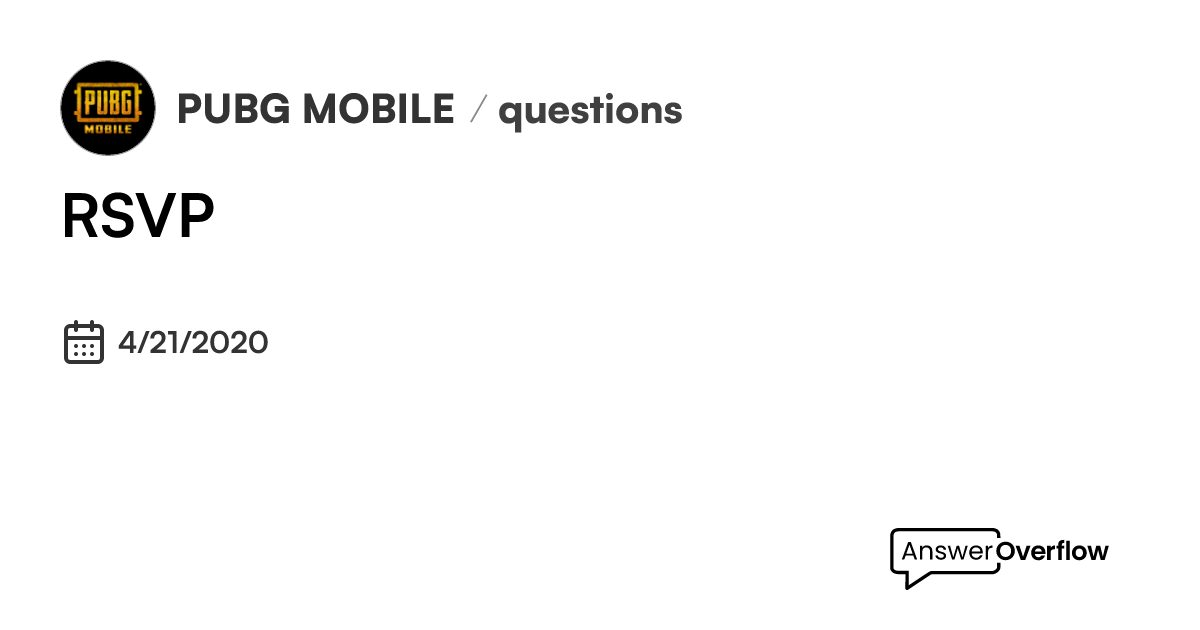RSVP - PUBG MOBILE