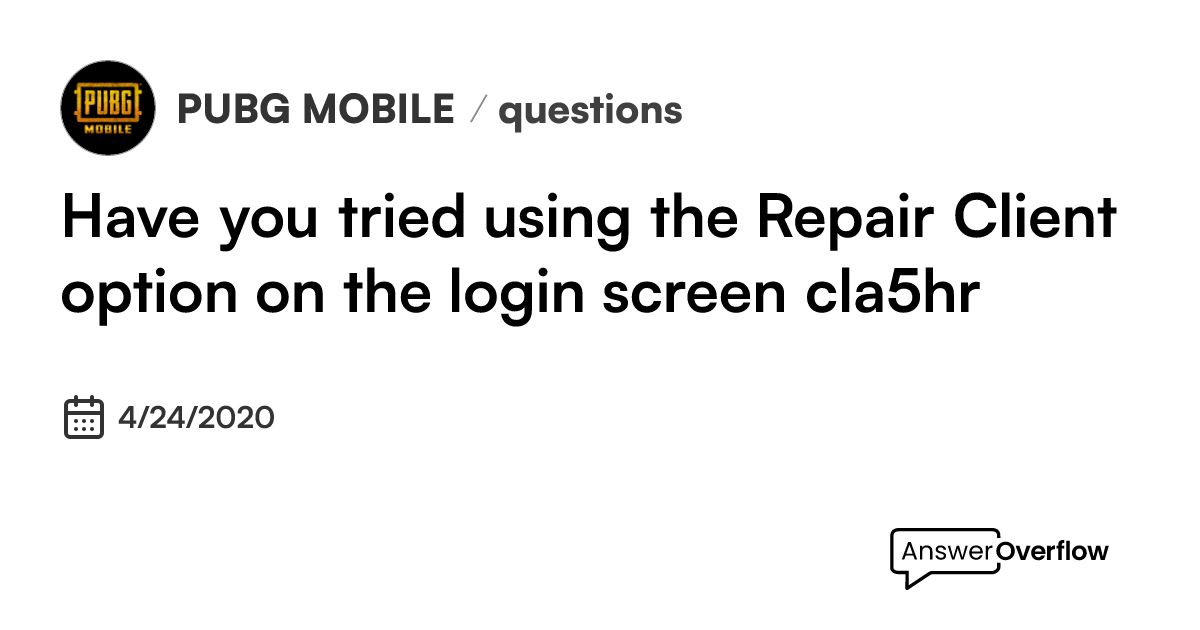 Have you tried using the Repair Client option on the login screen ...