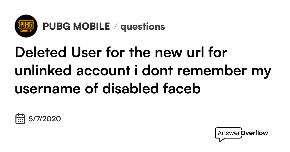 @Deleted User for the new url for unlinked account , i dont remember my ...