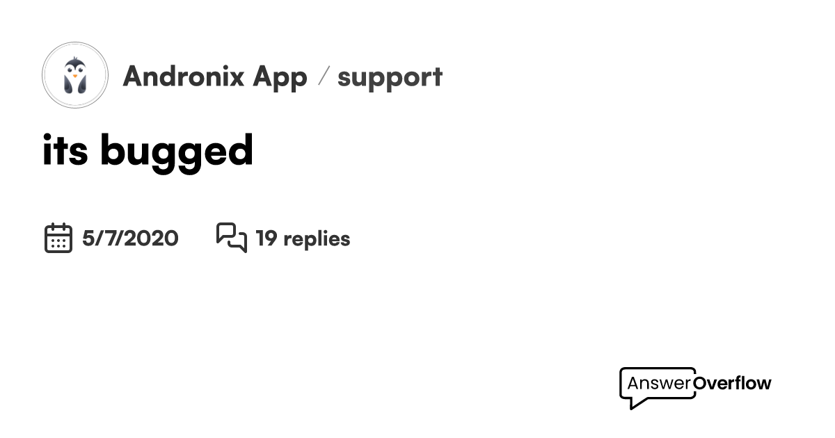 its bugged - Andronix App