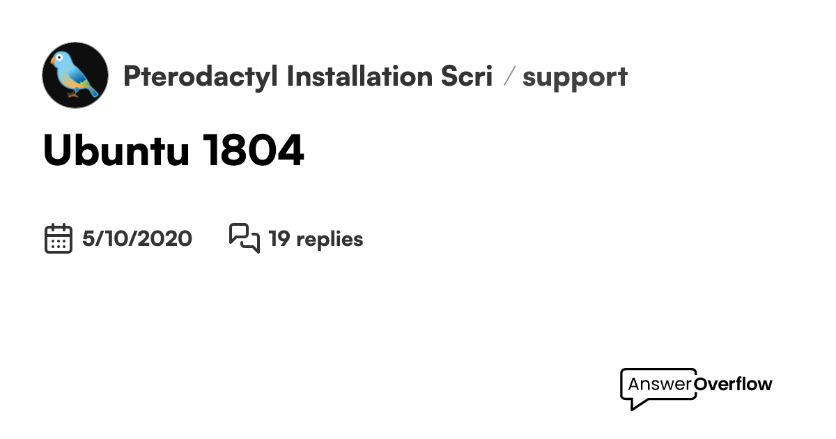 Ubuntu 18.04 - Pterodactyl Installation Script