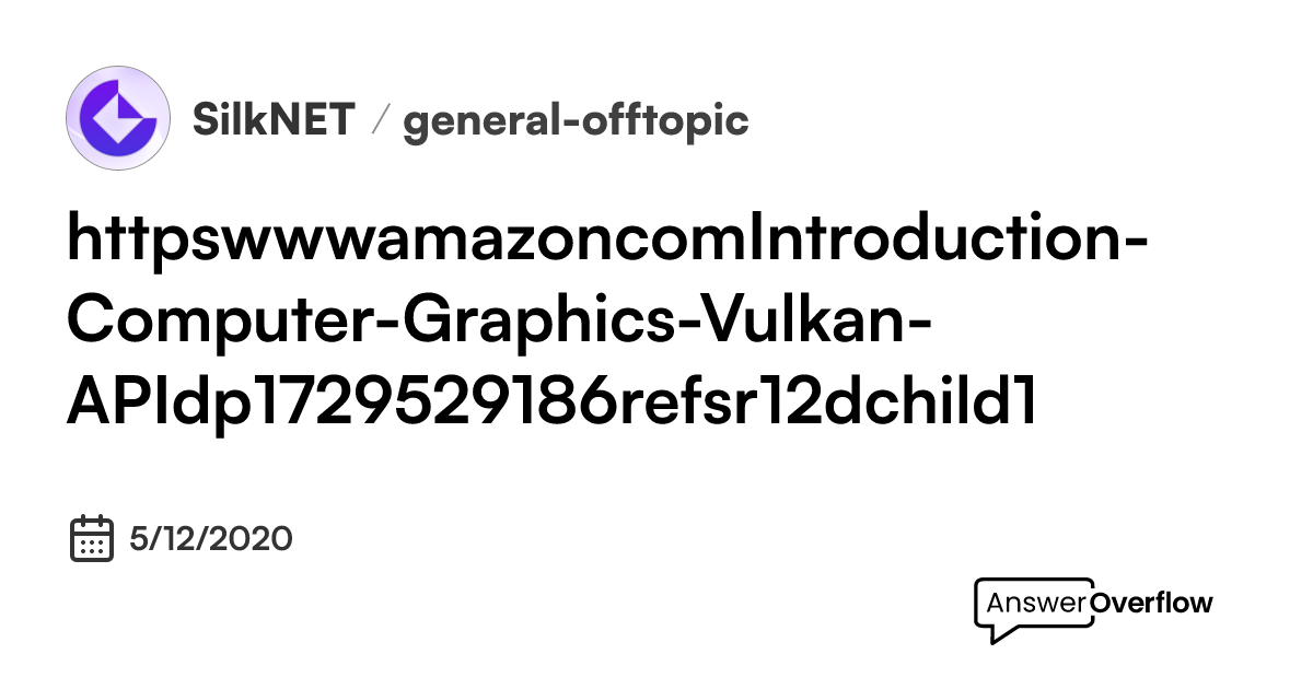 https://www.amazon.com/Introduction-Computer-Graphics-Vulkan-API/dp/1729529186/ref=sr_1_2?dchild ...