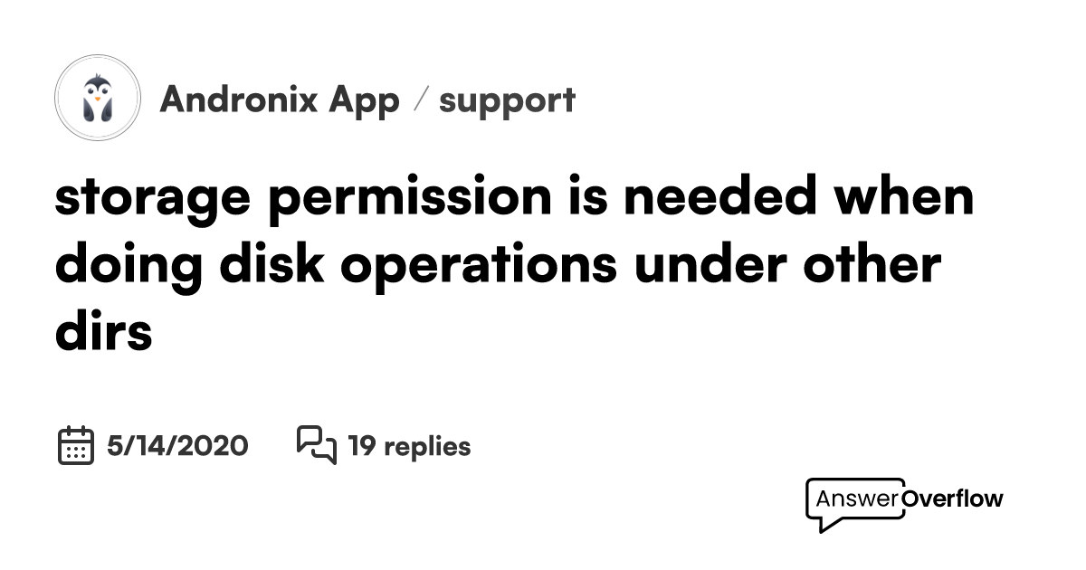 storage permission is needed when doing disk operations under other dirs - Andronix App