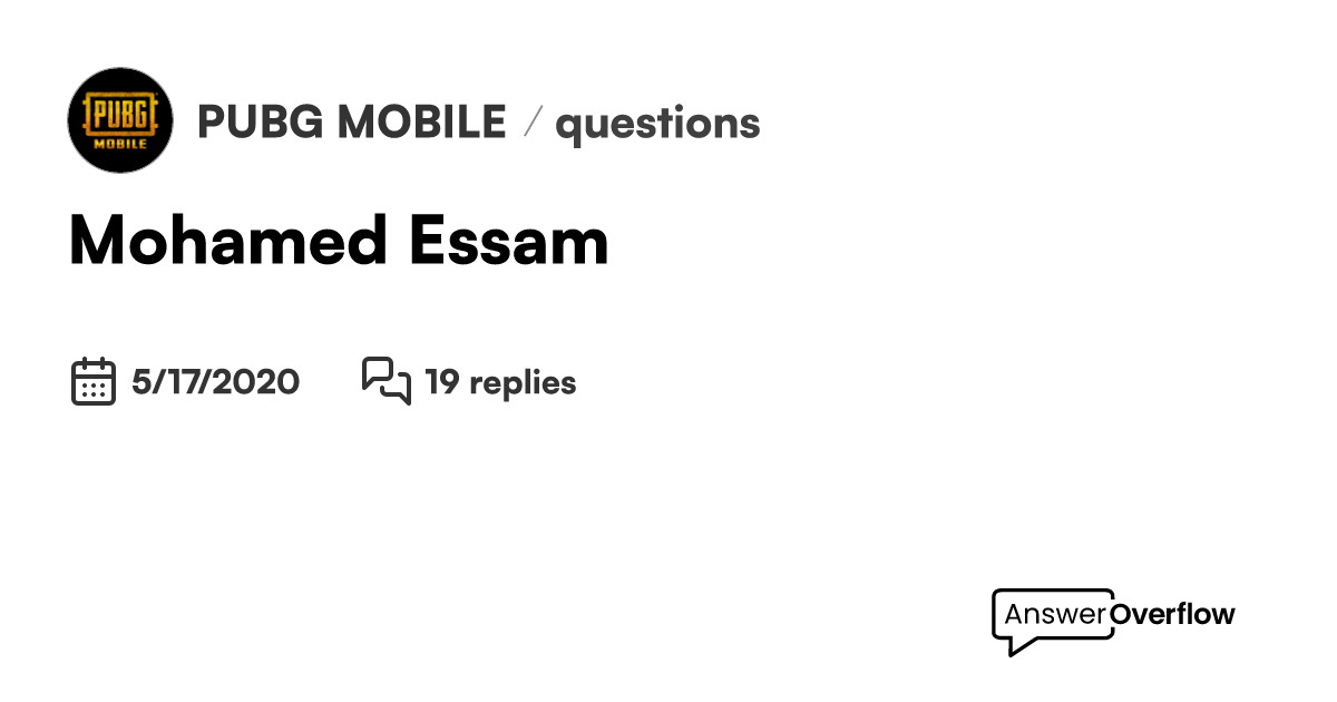 @Mohamed Essam: - PUBG MOBILE