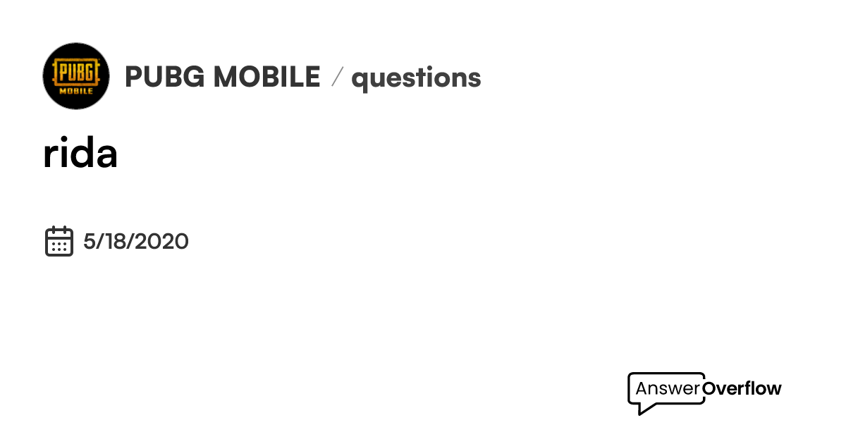 @rida: - PUBG MOBILE