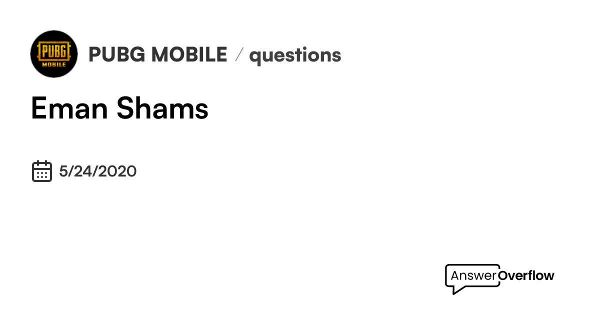 @Eman Shams: - PUBG MOBILE