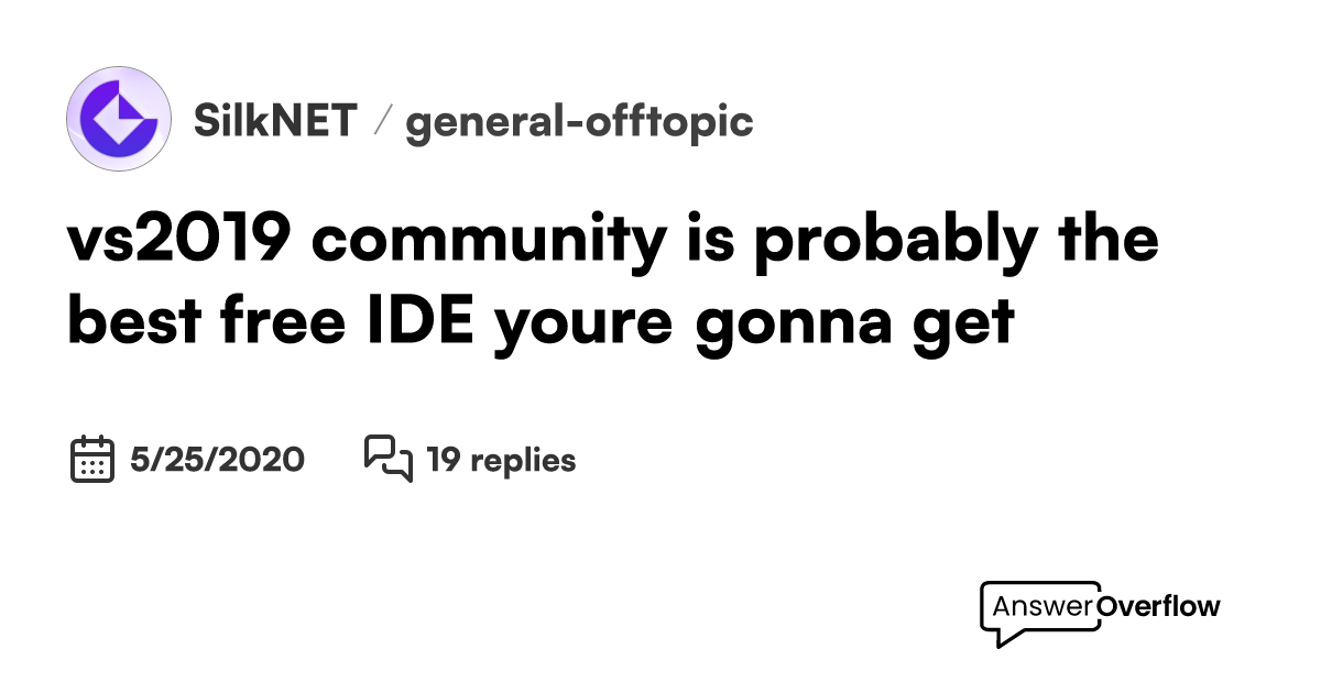 vs2019 community is probably the best free IDE you're gonna get - Silk.NET