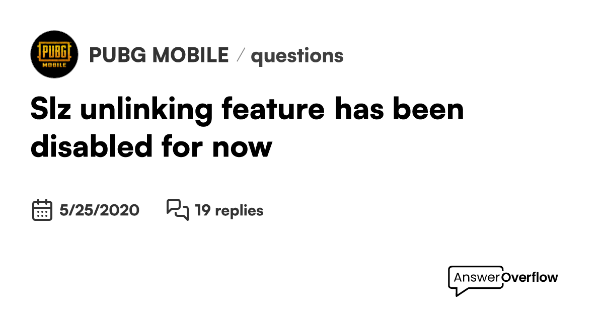 @Slz unlinking feature has been disabled for now - PUBG MOBILE