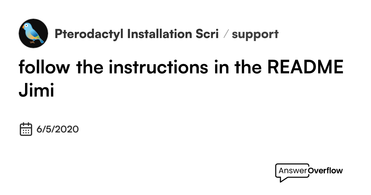 follow the instructions in the README 🙂 @Jimi - Pterodactyl Installation Script