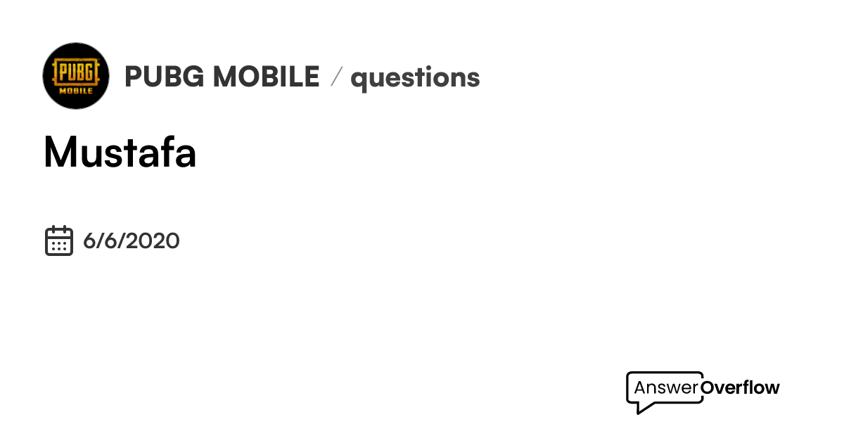 @Mustafa: - PUBG MOBILE