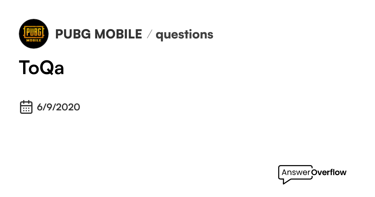 @ToQa: - PUBG MOBILE