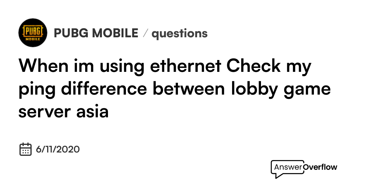 When i'm using ethernet. Check my ping difference between lobby & game (server asia) - PUBG MOBILE