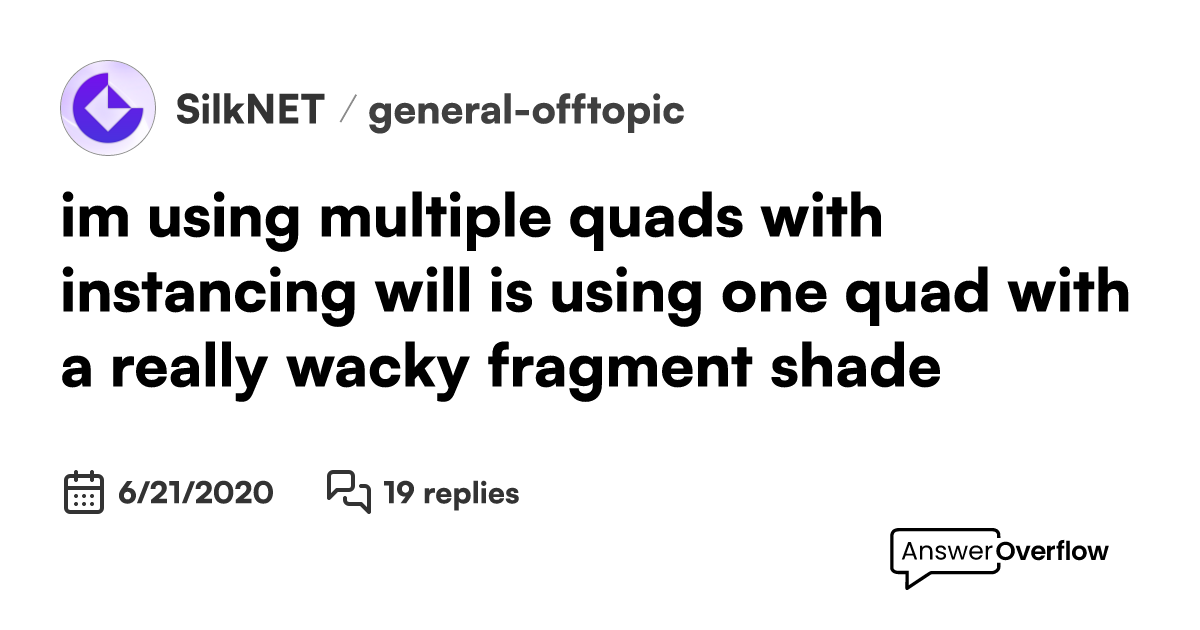 Im Using Multiple Quads With Instancing Will Is Using One Quad With A Really Wacky Fragment