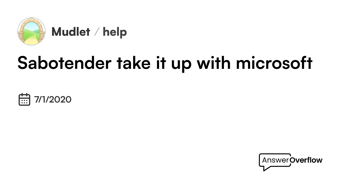 @Sabotender take it up with microsoft 😄 - Mudlet